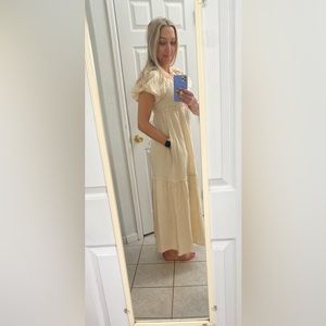 Listicle | Dresses | Nwt Listicle Boho Dress Size L Cream Crochet Gauze ...